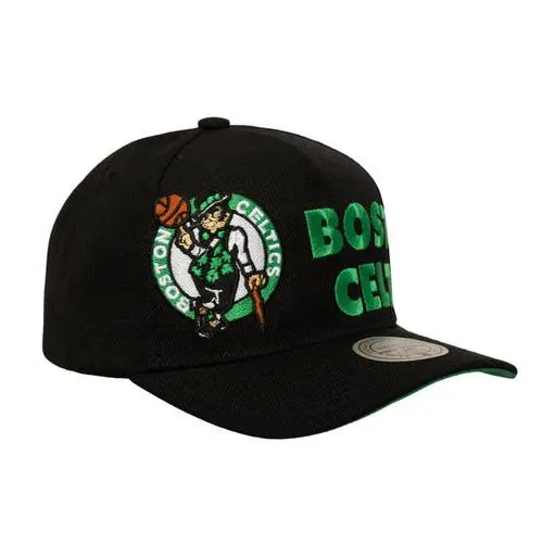 Mitchell & Ness Boston Celtics Busted Logo Wordmark Wrap-around Pro Pinch Adjustable Cap