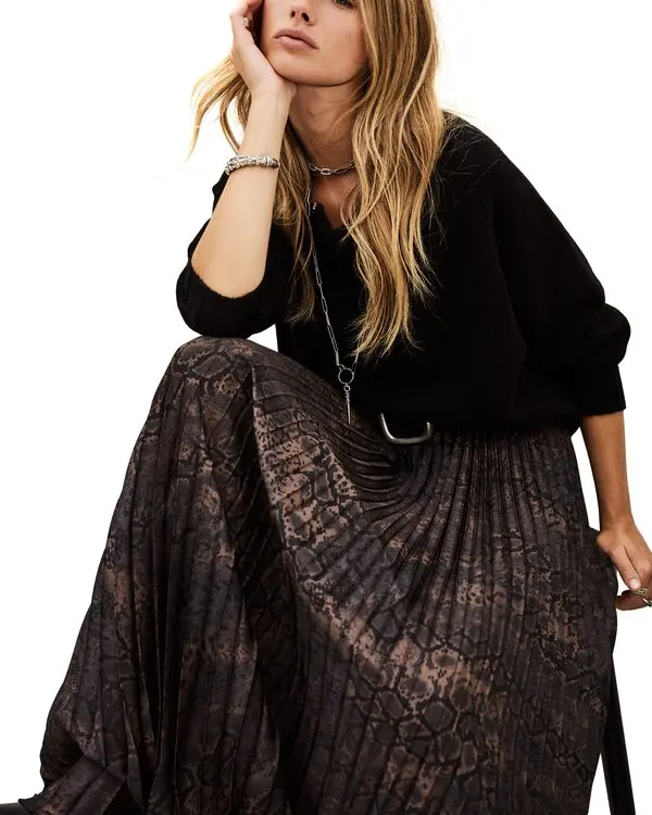 Ba&sh Howie Pleated Maxi Skirt - Brown