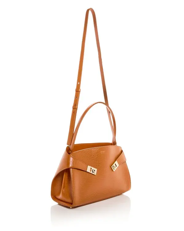 FERRAGAMO Hug Leather Top Handle Bag