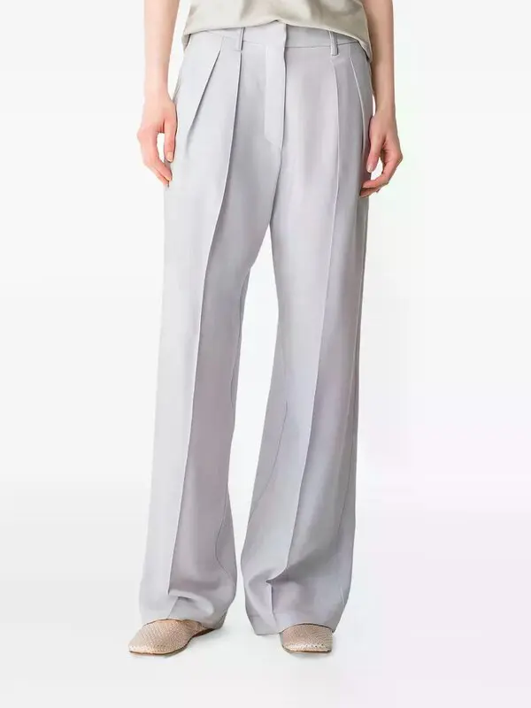 FORTE_FORTE Pleated Wide-leg Trousers - Grey
