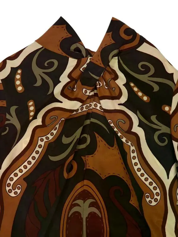 Johanna Ortiz Paisley-print High-neck Blouse - Brown