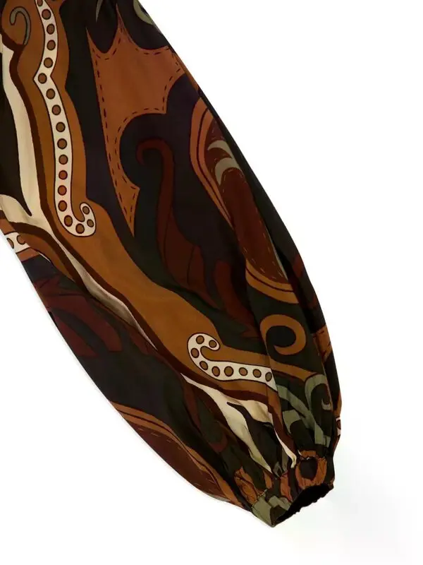 Johanna Ortiz Paisley-print High-neck Blouse - Brown