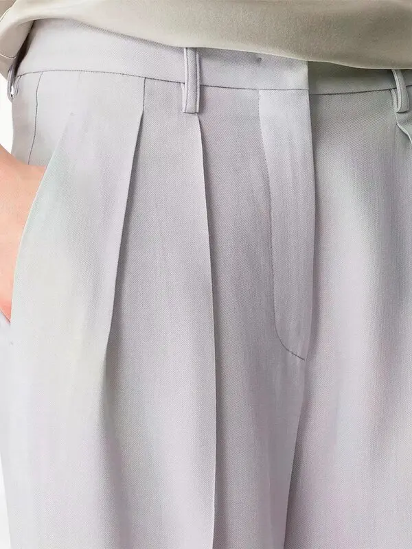FORTE_FORTE Pleated Wide-leg Trousers - Grey