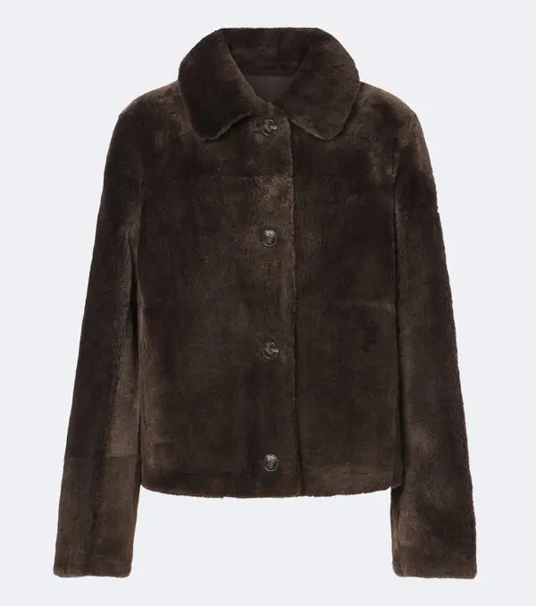 YVES SALOMON Shearling Jacket - Brown