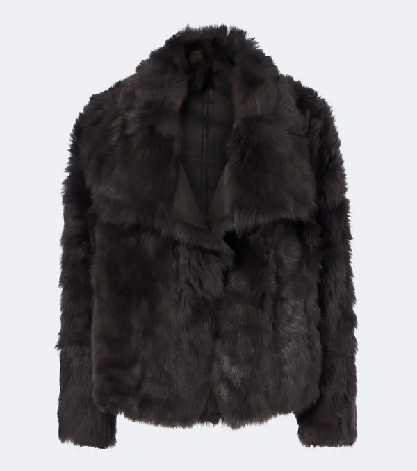 YVES SALOMON Shearling Jacket - Brown