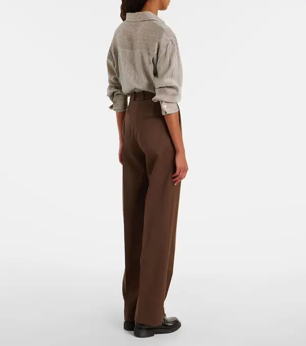 THE FRANKIE SHOP Lenora Straight Pants - Brown