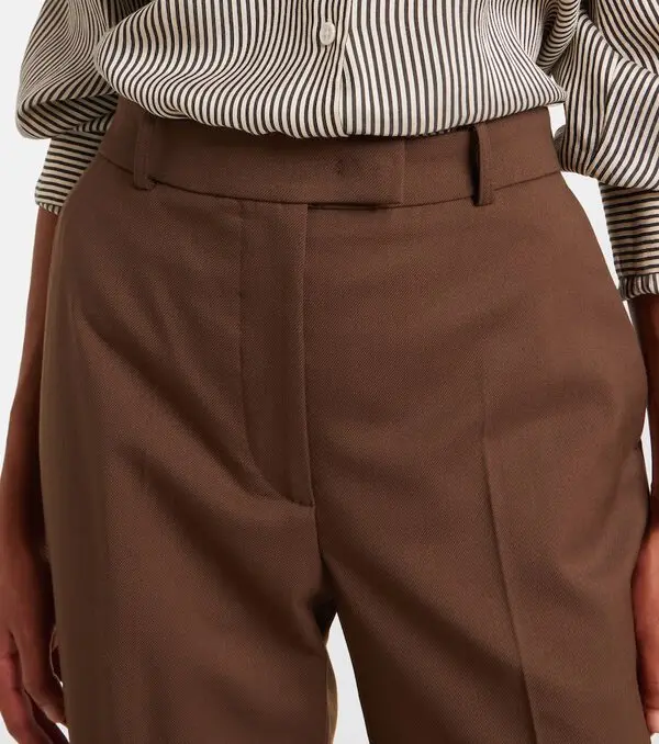 THE FRANKIE SHOP Lenora Straight Pants - Brown