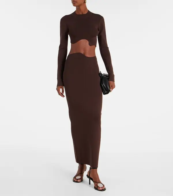 Christopher Esber Asymmetric Knitted Crop Top
