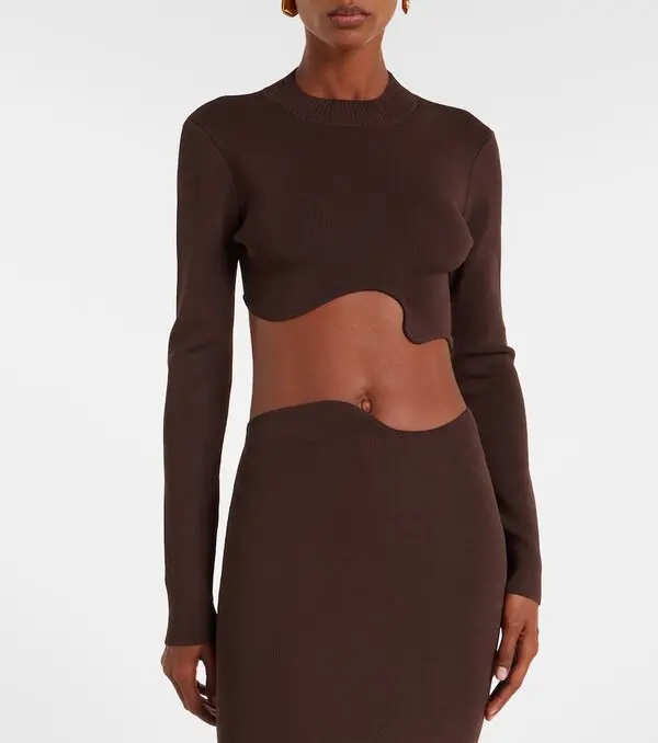 Christopher Esber Asymmetric Knitted Crop Top