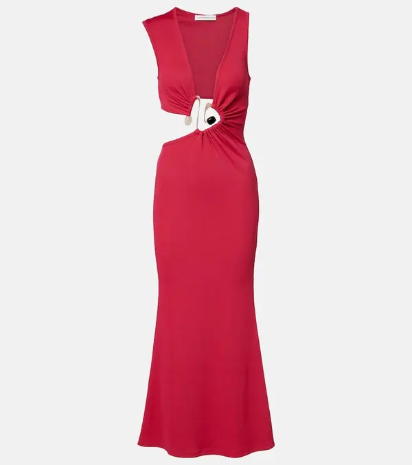 Christopher Esber Cutout Gathered Maxi Dress - Red