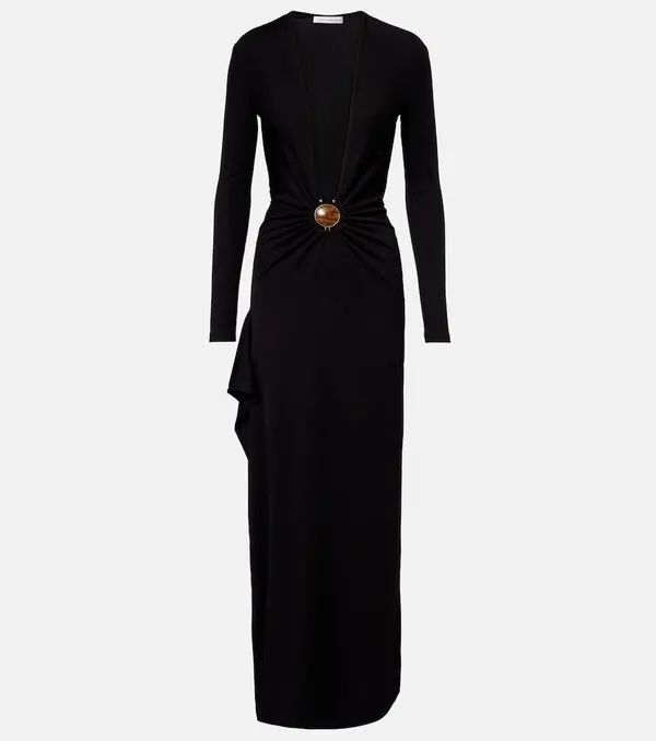 Christopher Esber Gathered Jersey Maxi Dress - Black