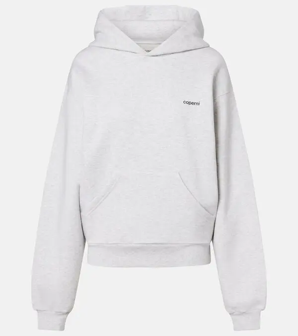 Coperni Logo Cotton-blend Jersey Hoodie - Grey
