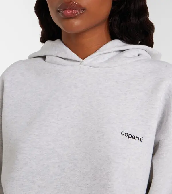 Coperni Logo Cotton-blend Jersey Hoodie - Grey