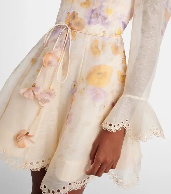 Zimmermann Memento Linen And Silk Minidress