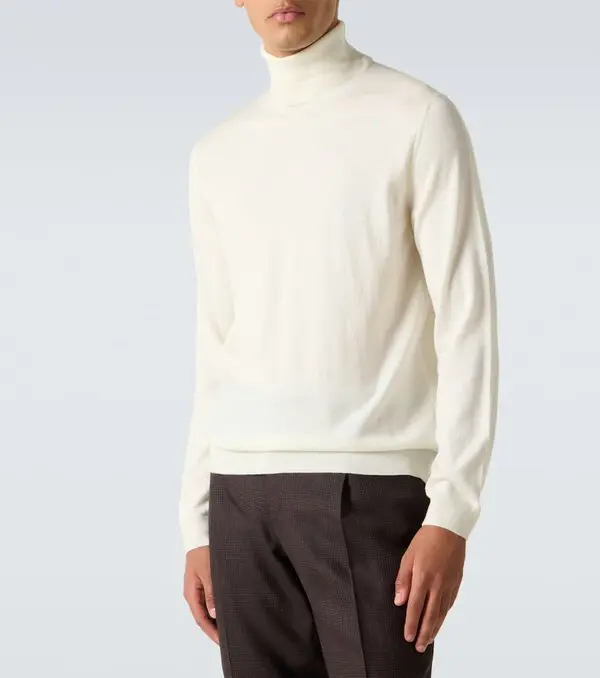 SLOWEAR Virgin Wool Turtleneck Sweater - White