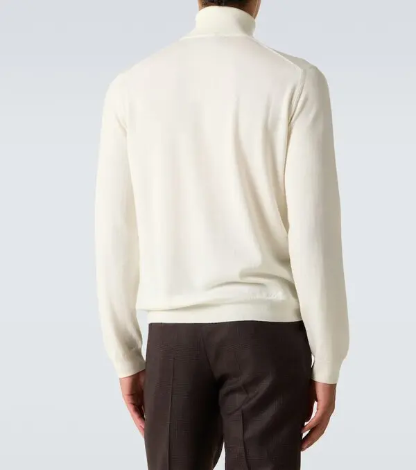 SLOWEAR Virgin Wool Turtleneck Sweater - White