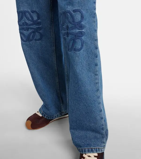 Loewe Anagram Wide-leg Jeans - Blue