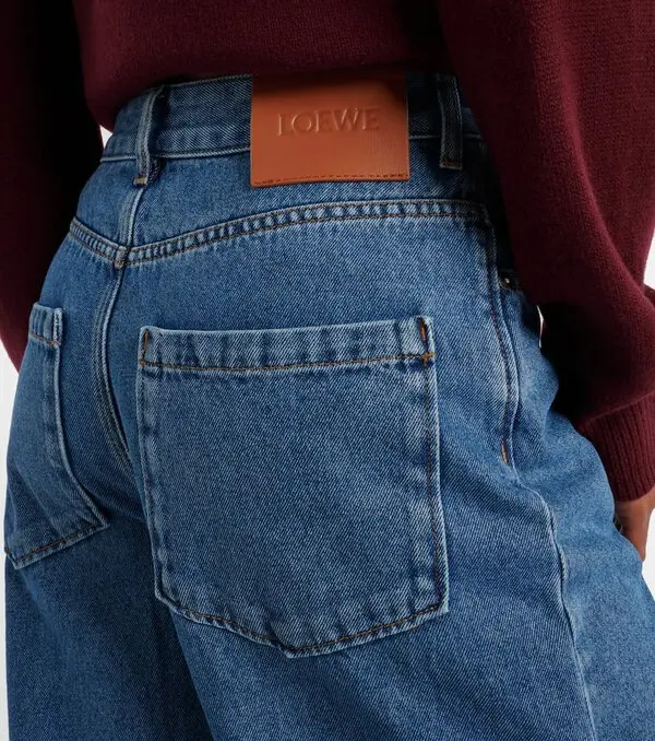 Loewe Anagram Wide-leg Jeans - Blue