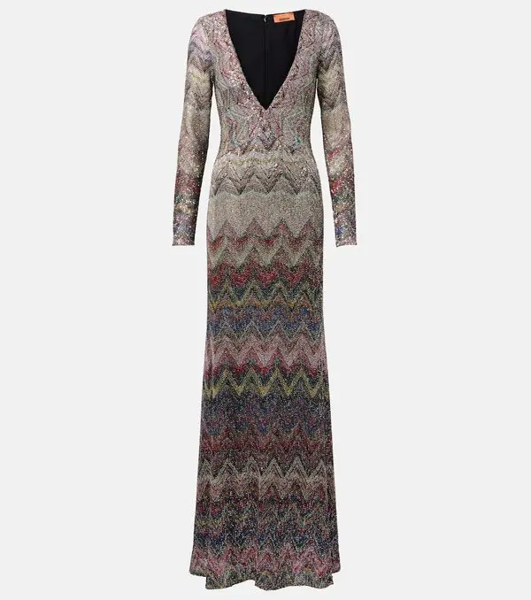 Missoni Zigzag Sequined Lamé Maxi Dress