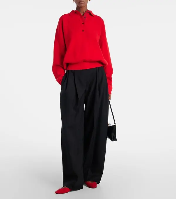 Jacquemus Balloon Wool And Cashmere Polo Sweater - Red