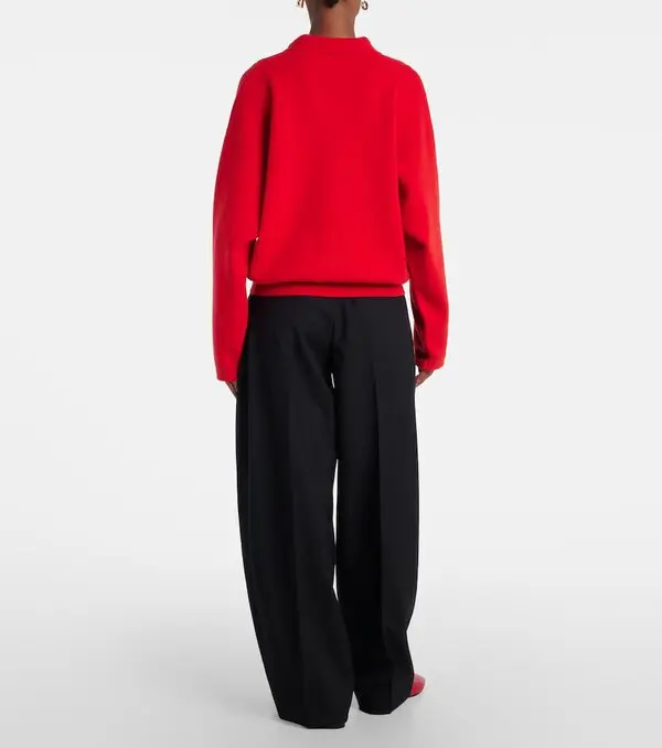 Jacquemus Balloon Wool And Cashmere Polo Sweater - Red