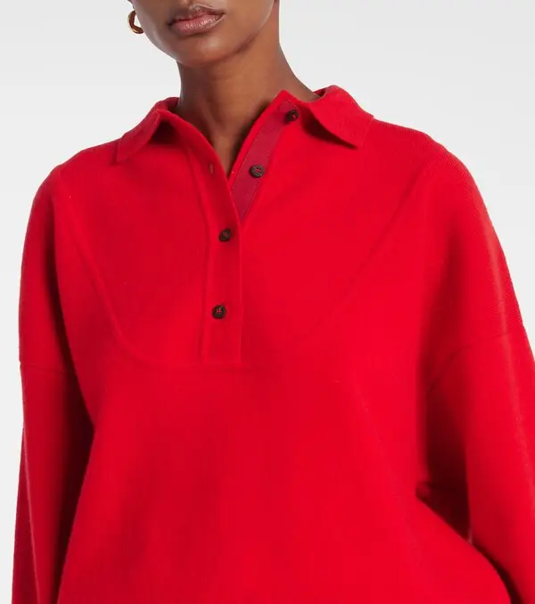 Jacquemus Balloon Wool And Cashmere Polo Sweater - Red