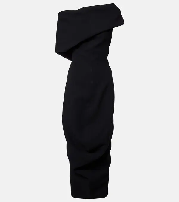 Jacquemus One-shoulder Midi Dress - Black