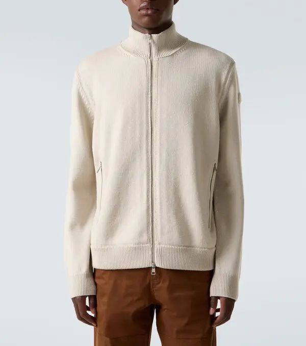 Moncler Wool Zip-up Sweater