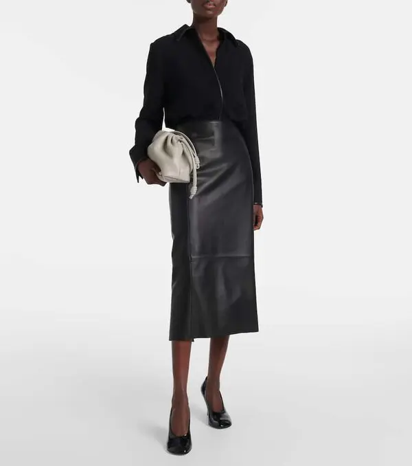 Vince Leather Pencil Skirt