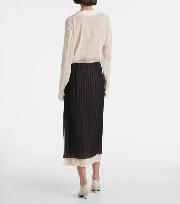 Vince Striped Midi Skirt