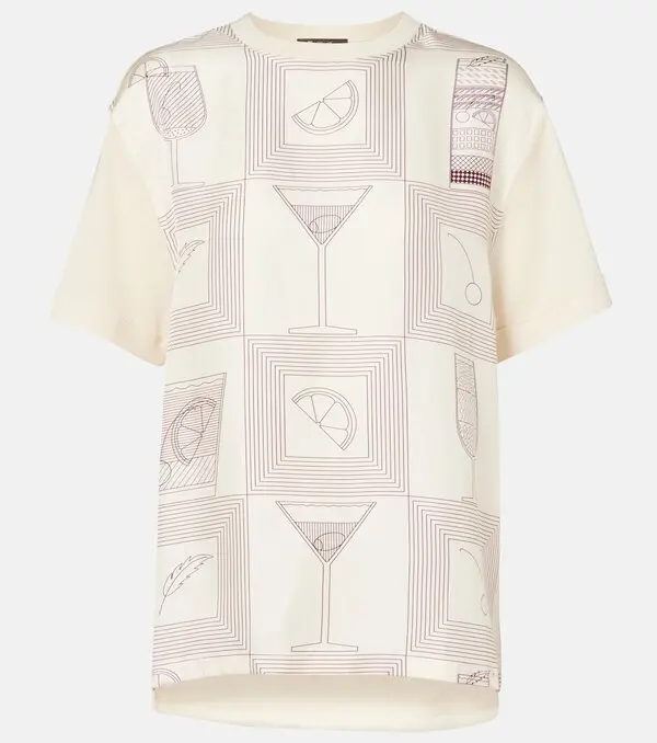 Loro Piana Mazzorbo Printed Silk Jersey T-shirt - Beige