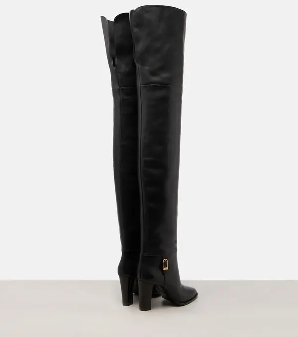 Saint Laurent Julia 85 Leather Over-the-knee Boots