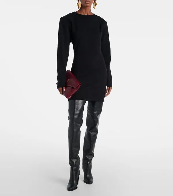 Saint Laurent Julia 85 Leather Over-the-knee Boots