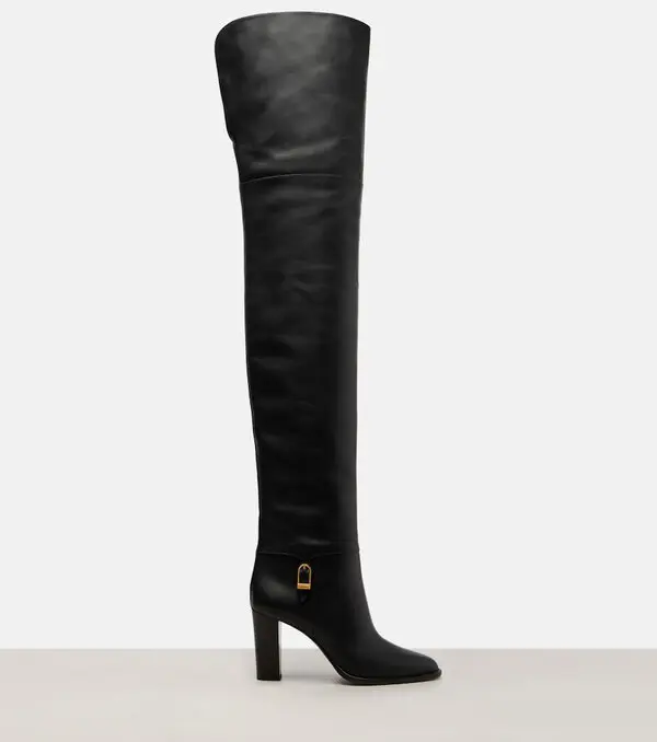 Saint Laurent Julia 85 Leather Over-the-knee Boots
