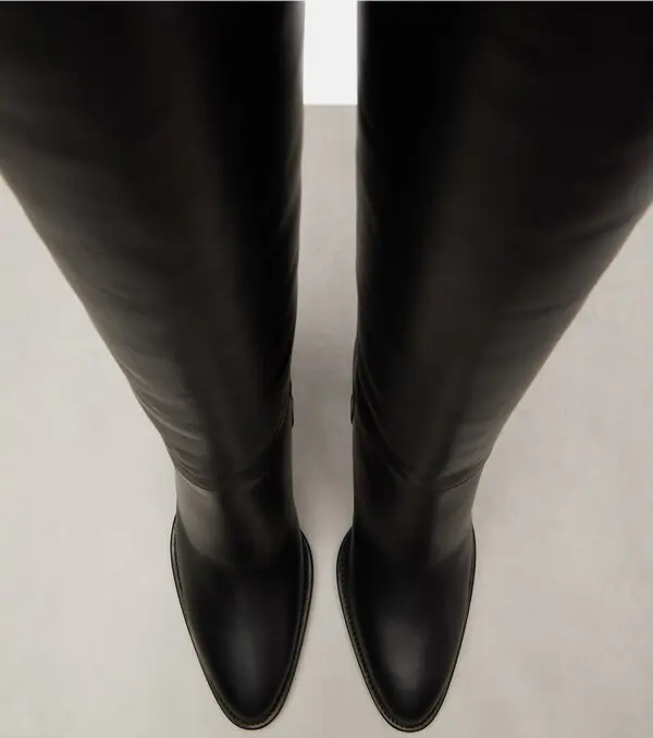 Saint Laurent Julia 85 Leather Over-the-knee Boots