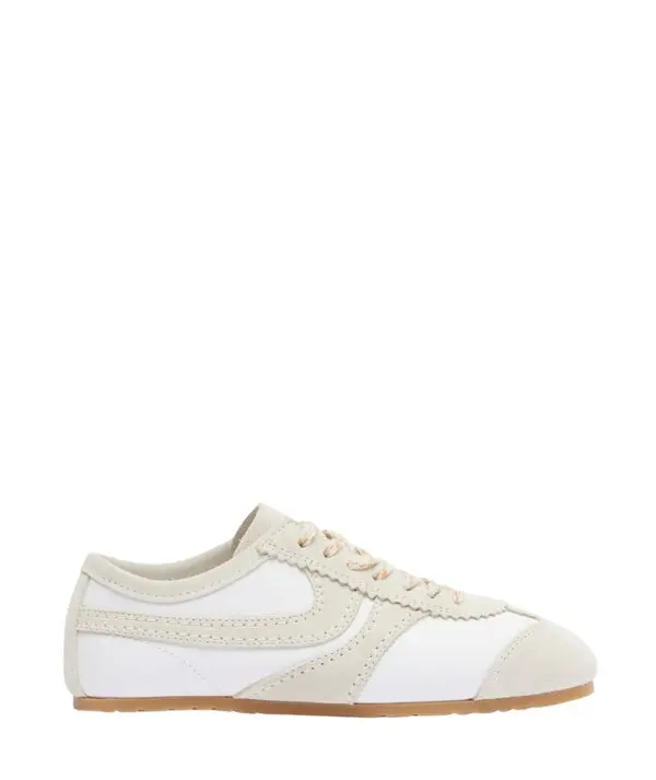 Dries Van Noten Suede-trimmed Leather Sneakers - White