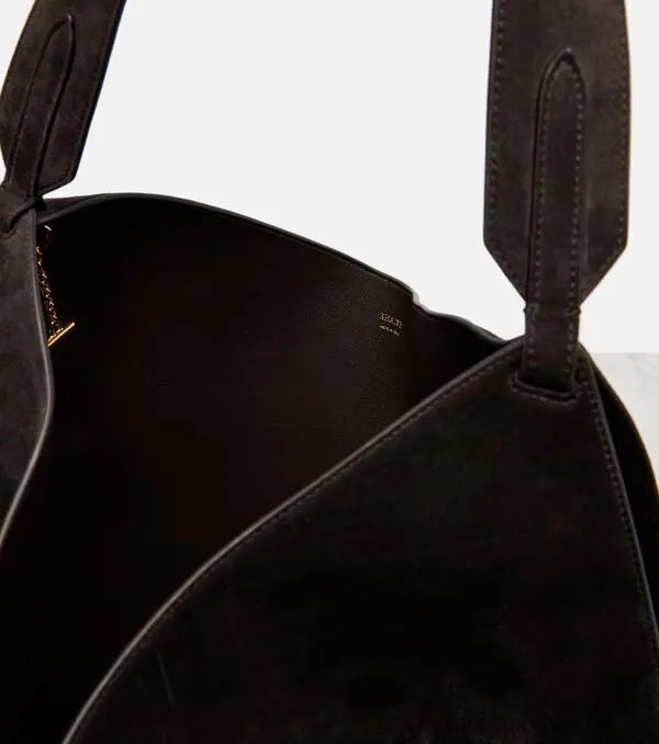 Khaite Lotus Small Suede Tote Bag - Brown