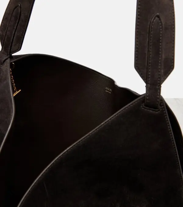 Khaite Lotus Small Suede Tote Bag - Brown