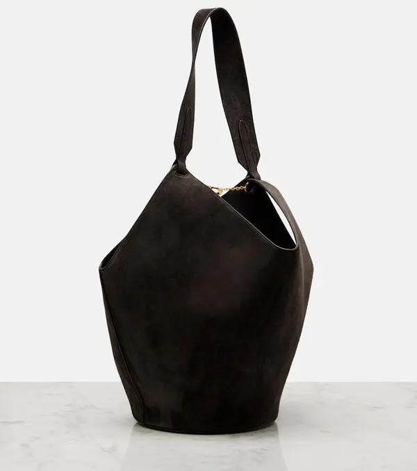 Khaite Lotus Small Suede Tote Bag - Brown