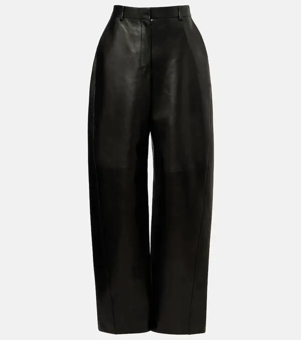Givenchy High-rise Leather Barrel-leg Pants