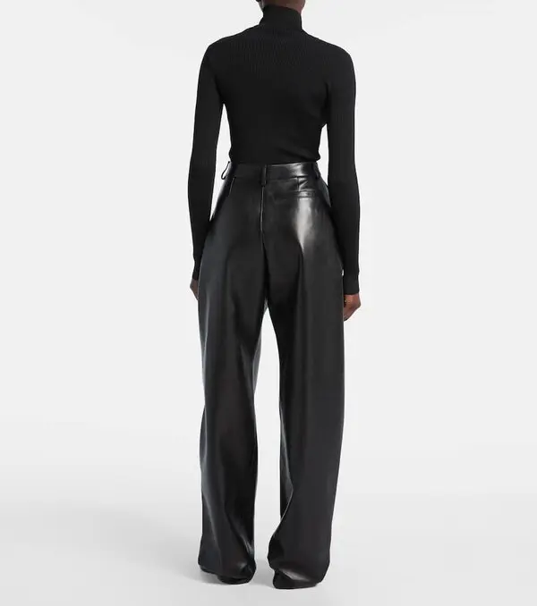 Givenchy High-rise Leather Barrel-leg Pants