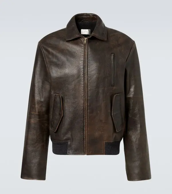 THE ROW Akia Leather Jacket - Brown