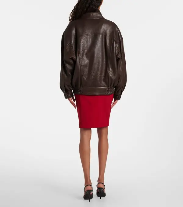Saint Laurent Leather Bomber Jacket