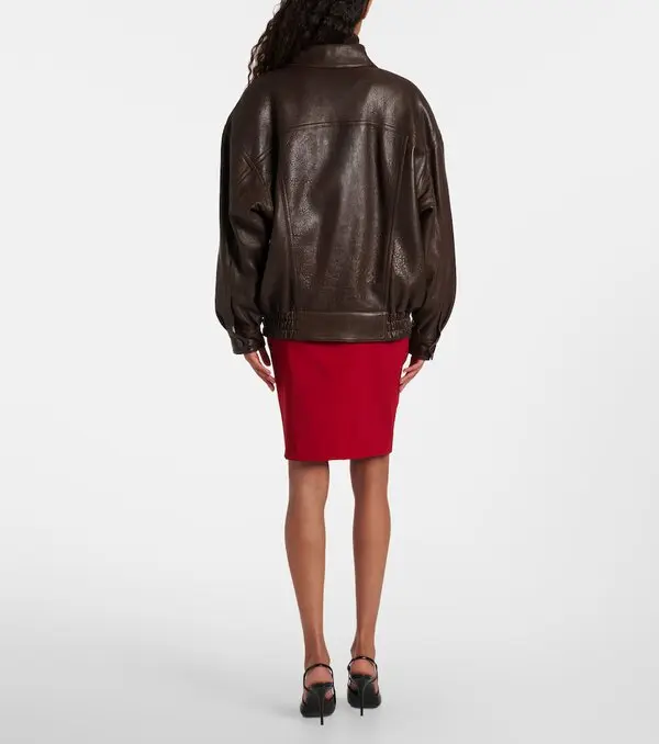 Saint Laurent Leather Bomber Jacket