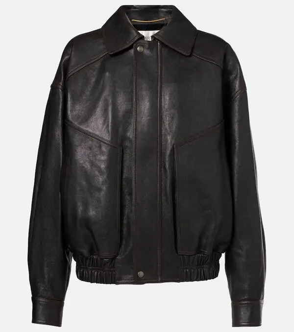 Saint Laurent Leather Bomber Jacket