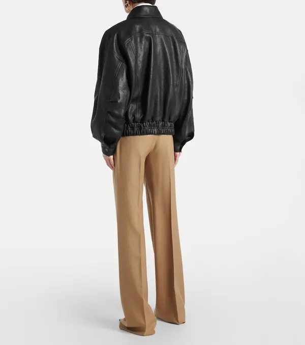 Saint Laurent Leather Bomber Jacket