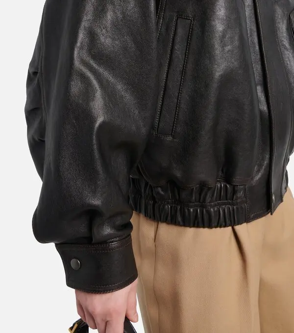 Saint Laurent Leather Bomber Jacket