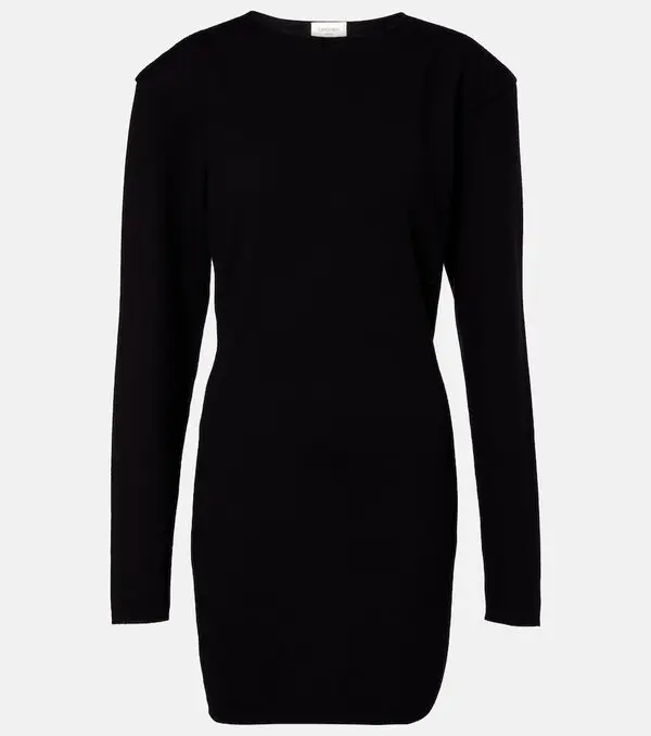 Saint Laurent Wool-blend Minidress - Black