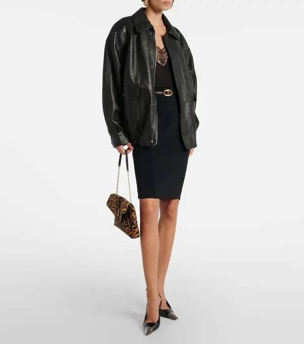 Saint Laurent High-rise Pencil Skirt - Black