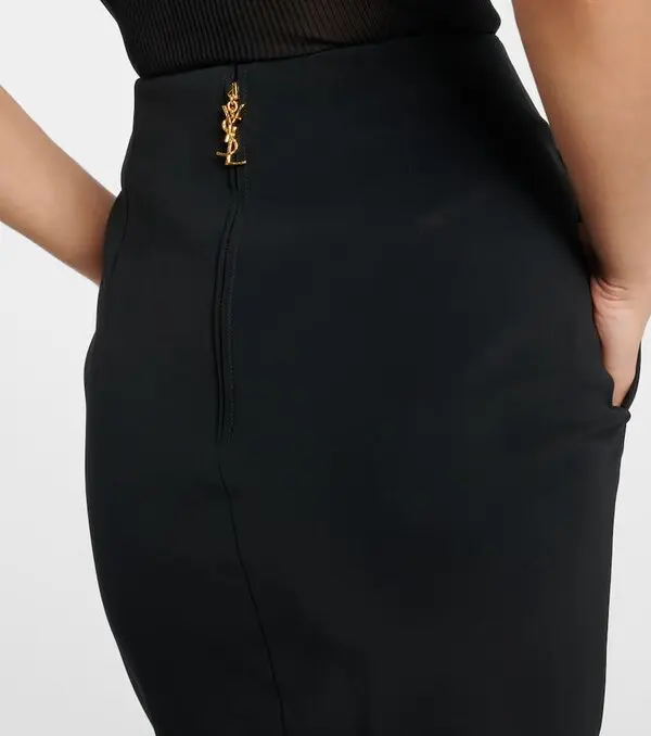 Saint Laurent High-rise Pencil Skirt - Black